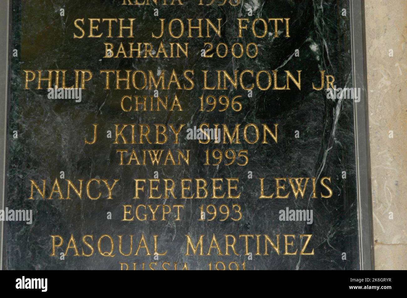 Views of American Foreign Service Association Memorial Plaque in C ...