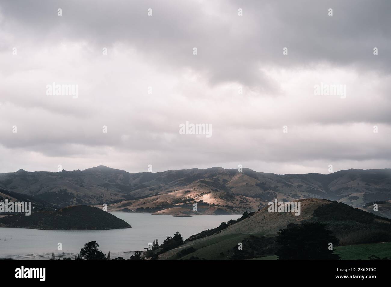 view of french bay at sunset a day of many clouds and storm under a ...