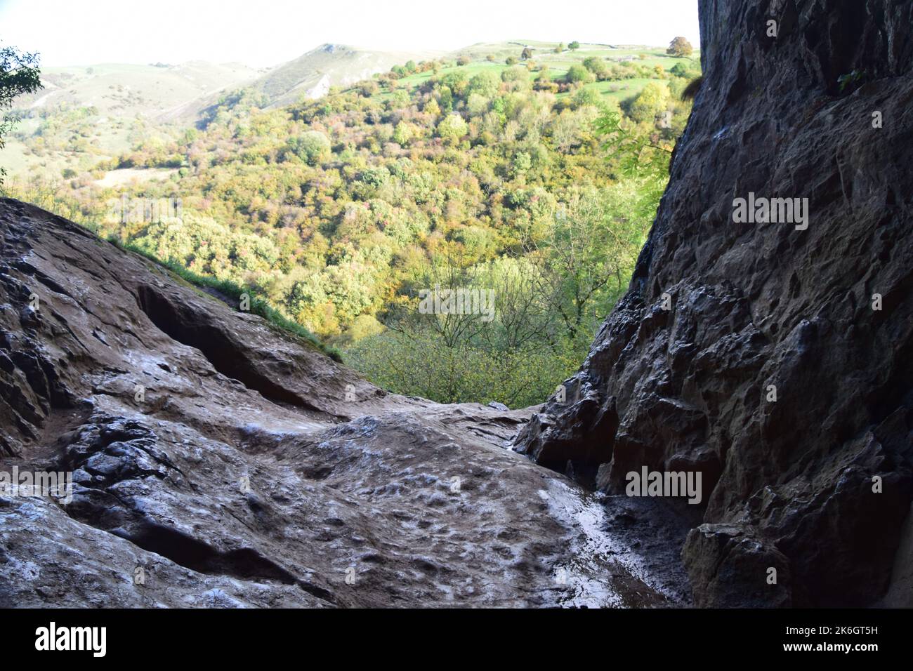 Facing down on the Manifold valley of the peak district are a series of ...