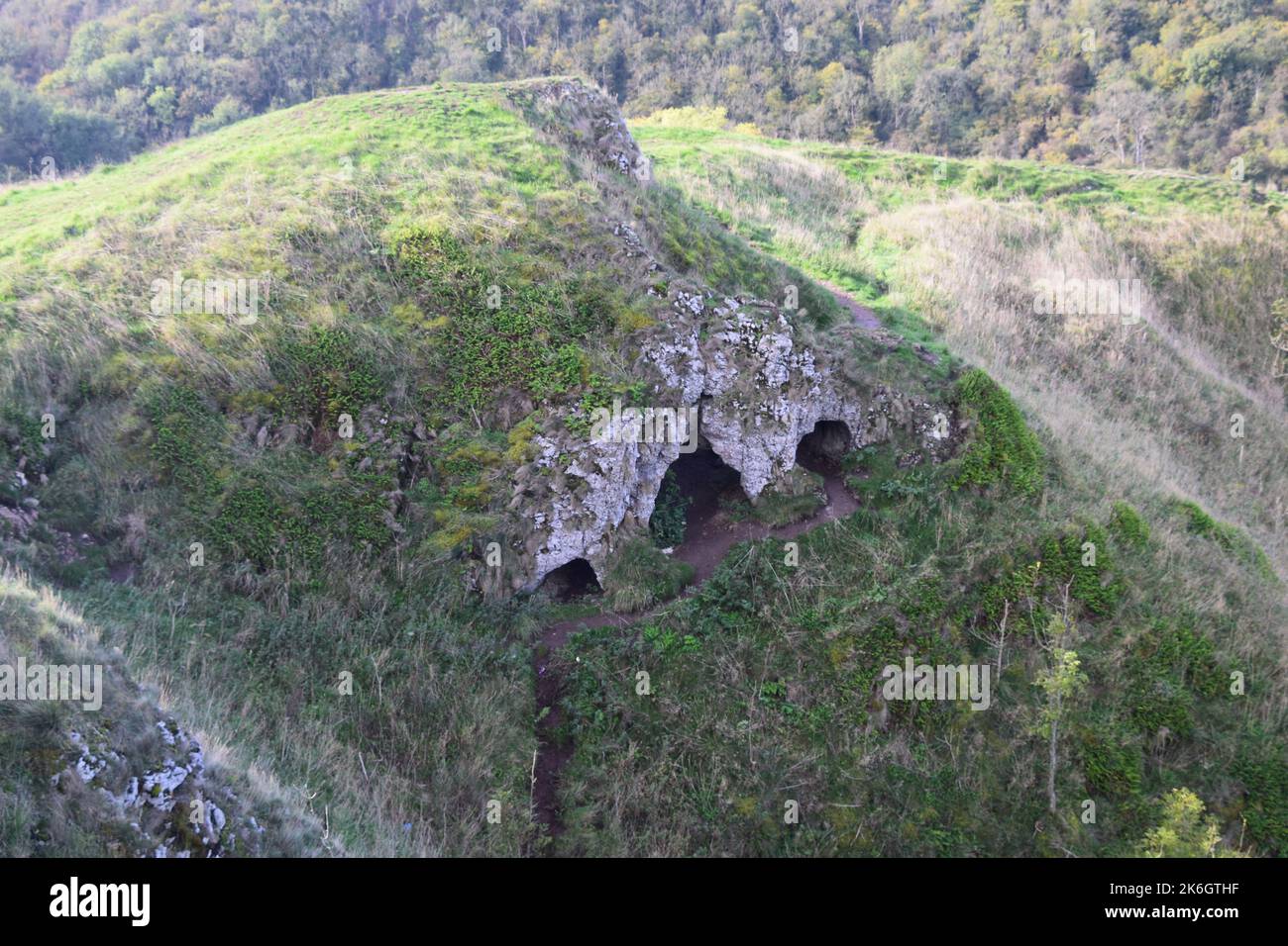 Facing down on the Manifold valley of the peak district are a series of ...