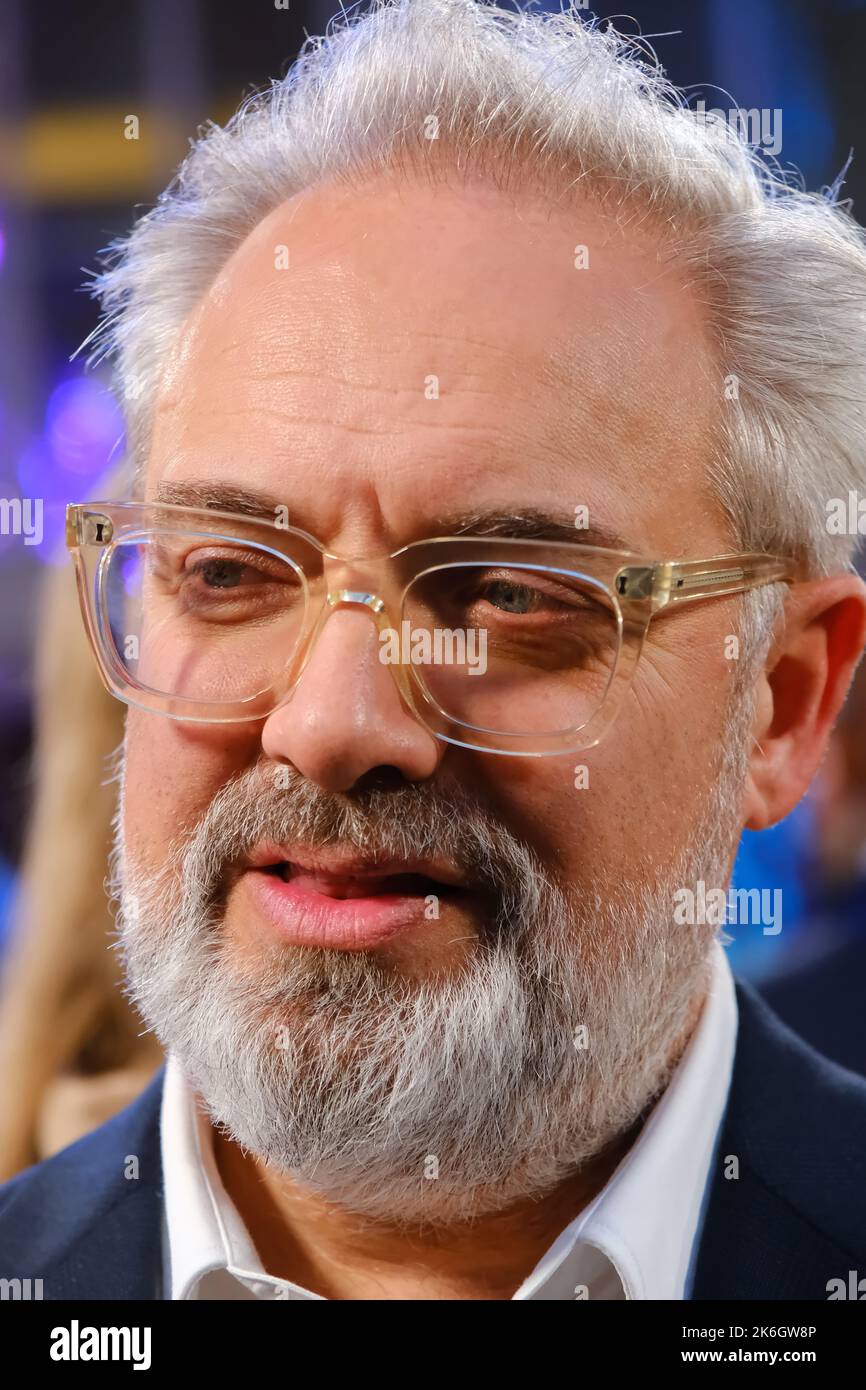 Sam Mendez attends film premiere of 'Empire of Light' during the 2022 London Film Festival Stock ...