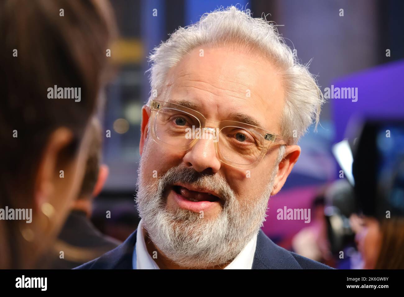 Sam Mendez attends film premiere of 'Empire of Light' during the 2022 London Film Festival Stock ...