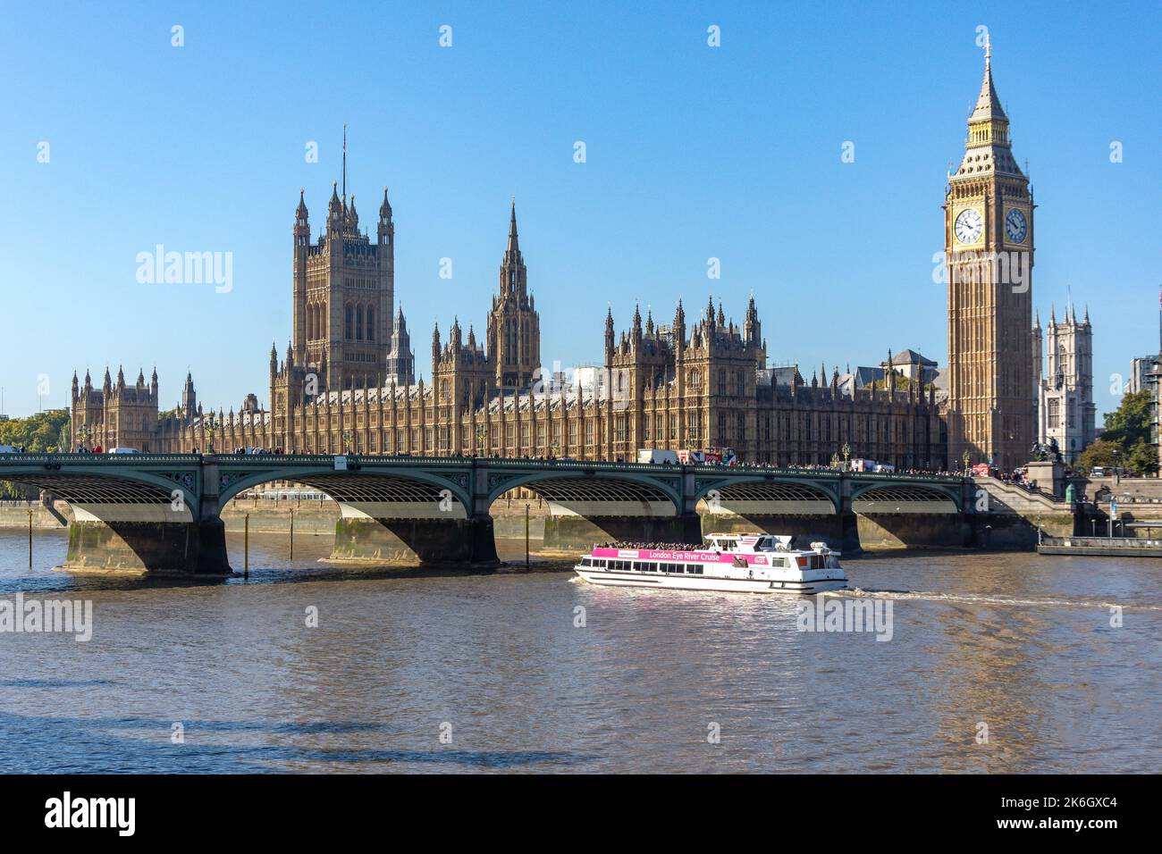 Palace of Westminster (Houses of Parliament) across River Thames, City of Westminster, Greater ...