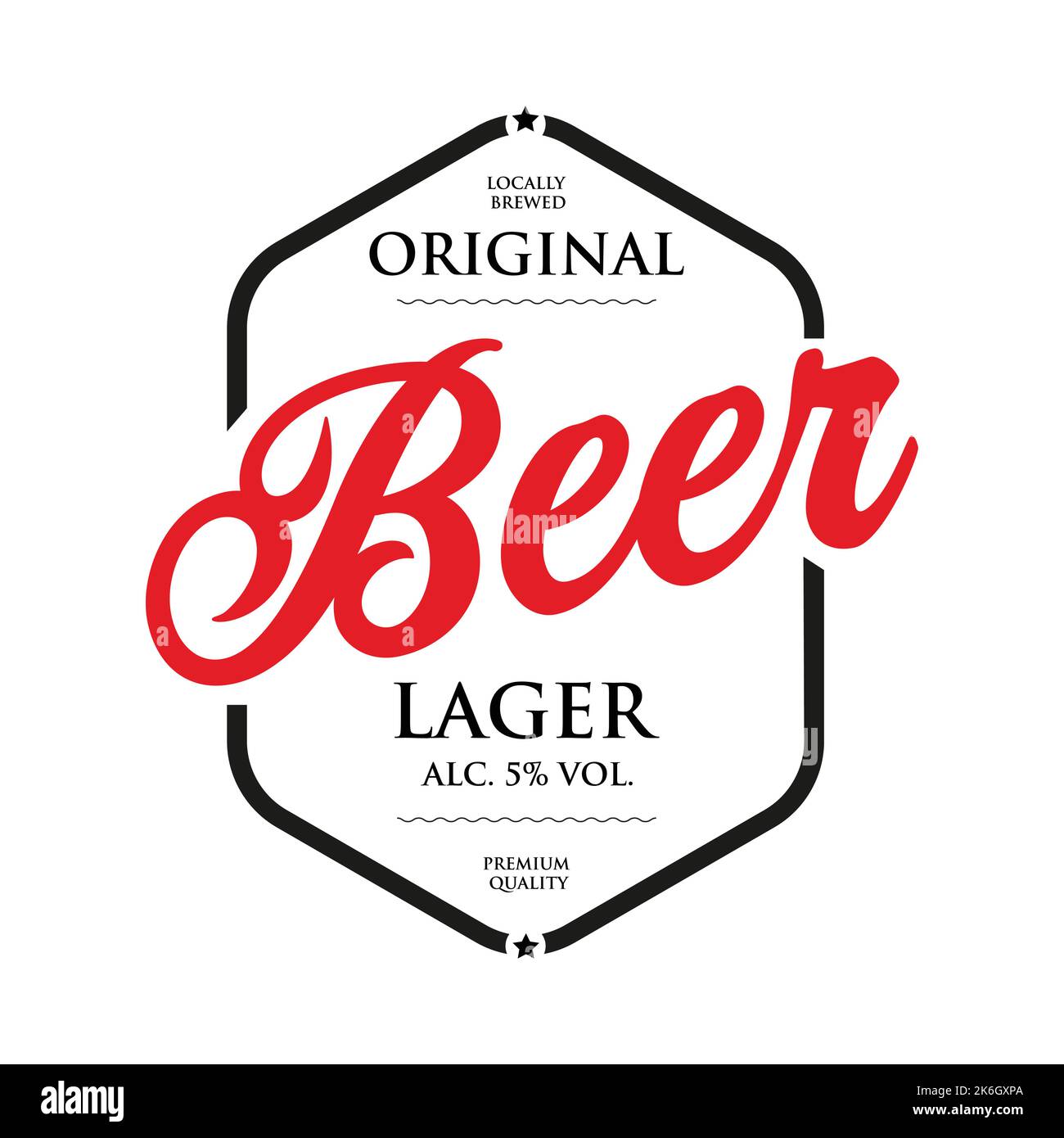 Beer label Original Lager sign Stock Vector Image & Art - Alamy