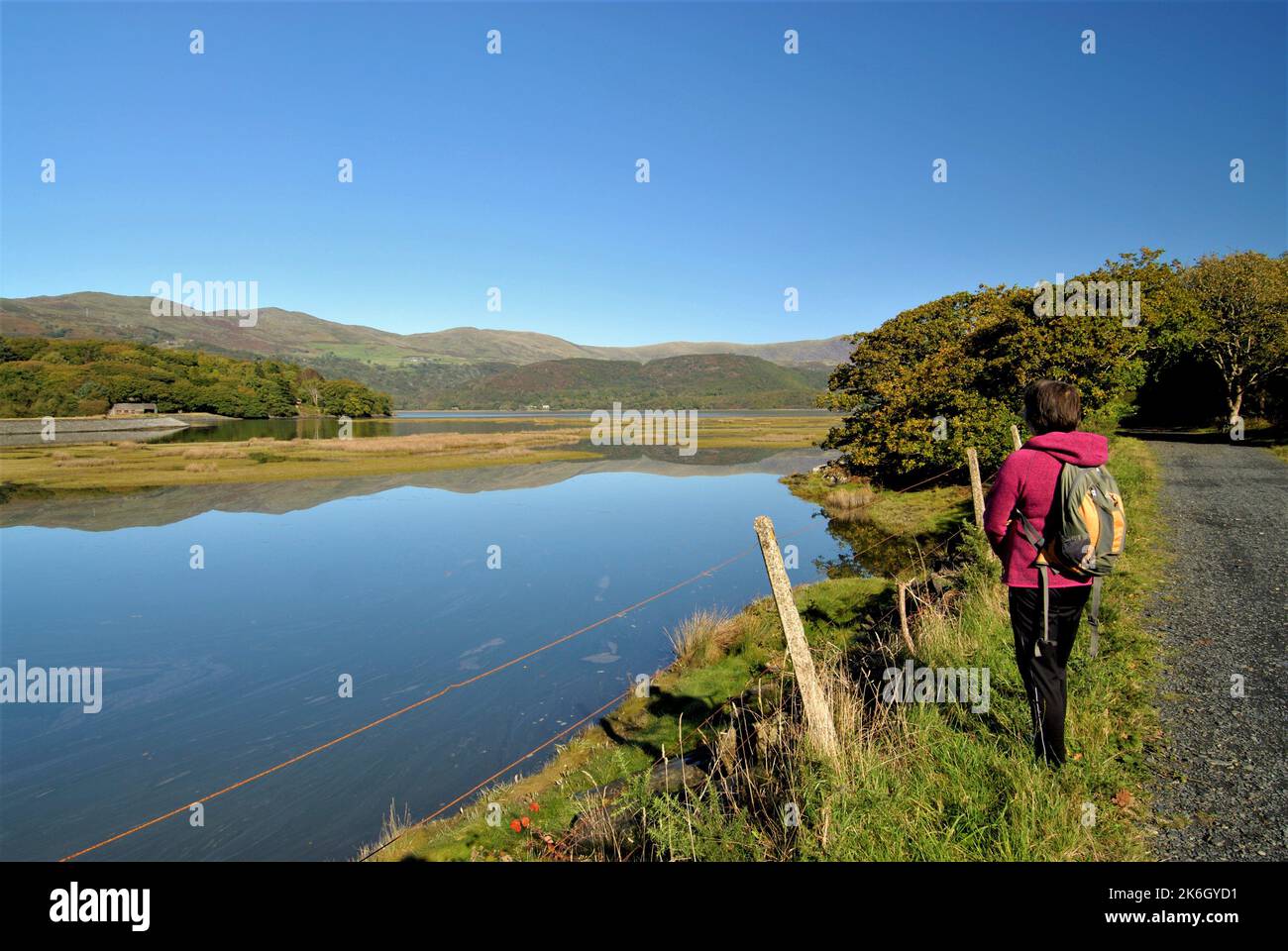 Mawddach railway trail in the snowdonia national park hi-res stock ...