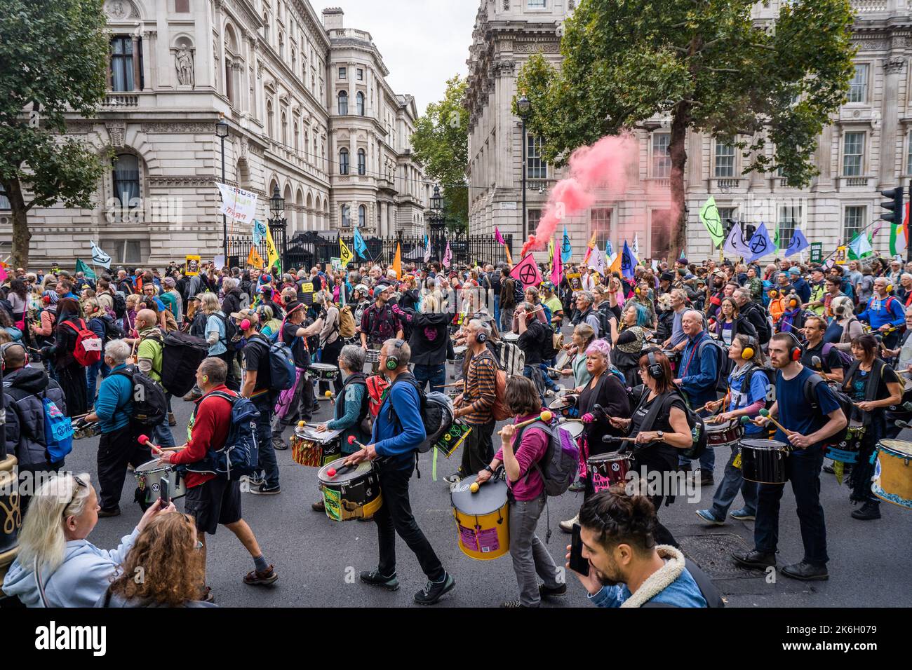 London UK. 14 October 2022 . Hundreds of Extinction Rebellion activists ...