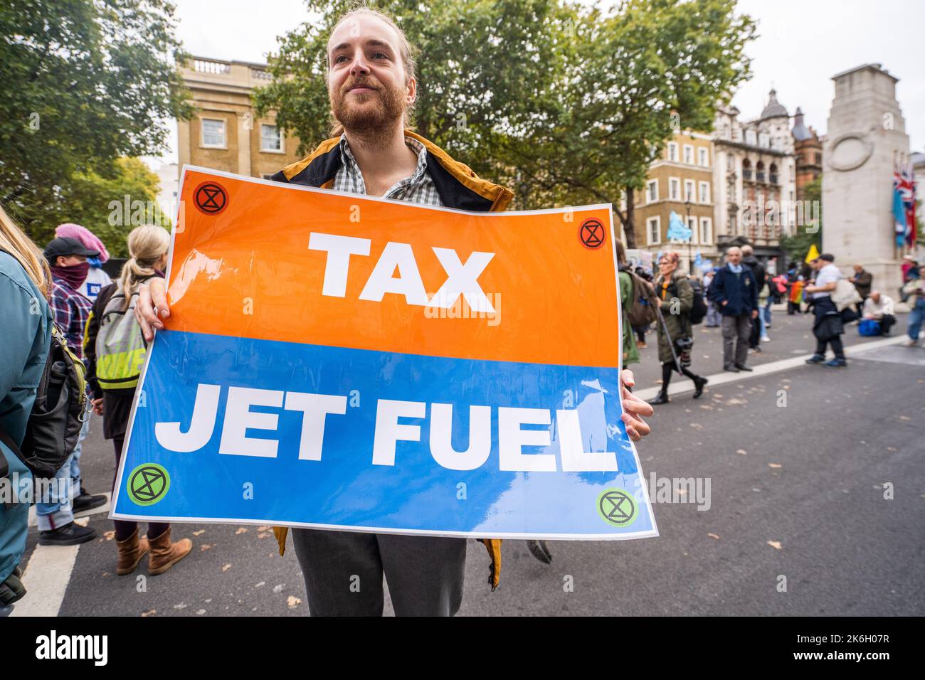 London UK. 14 October 2022 . Hundreds of Extinction Rebellion activists ...
