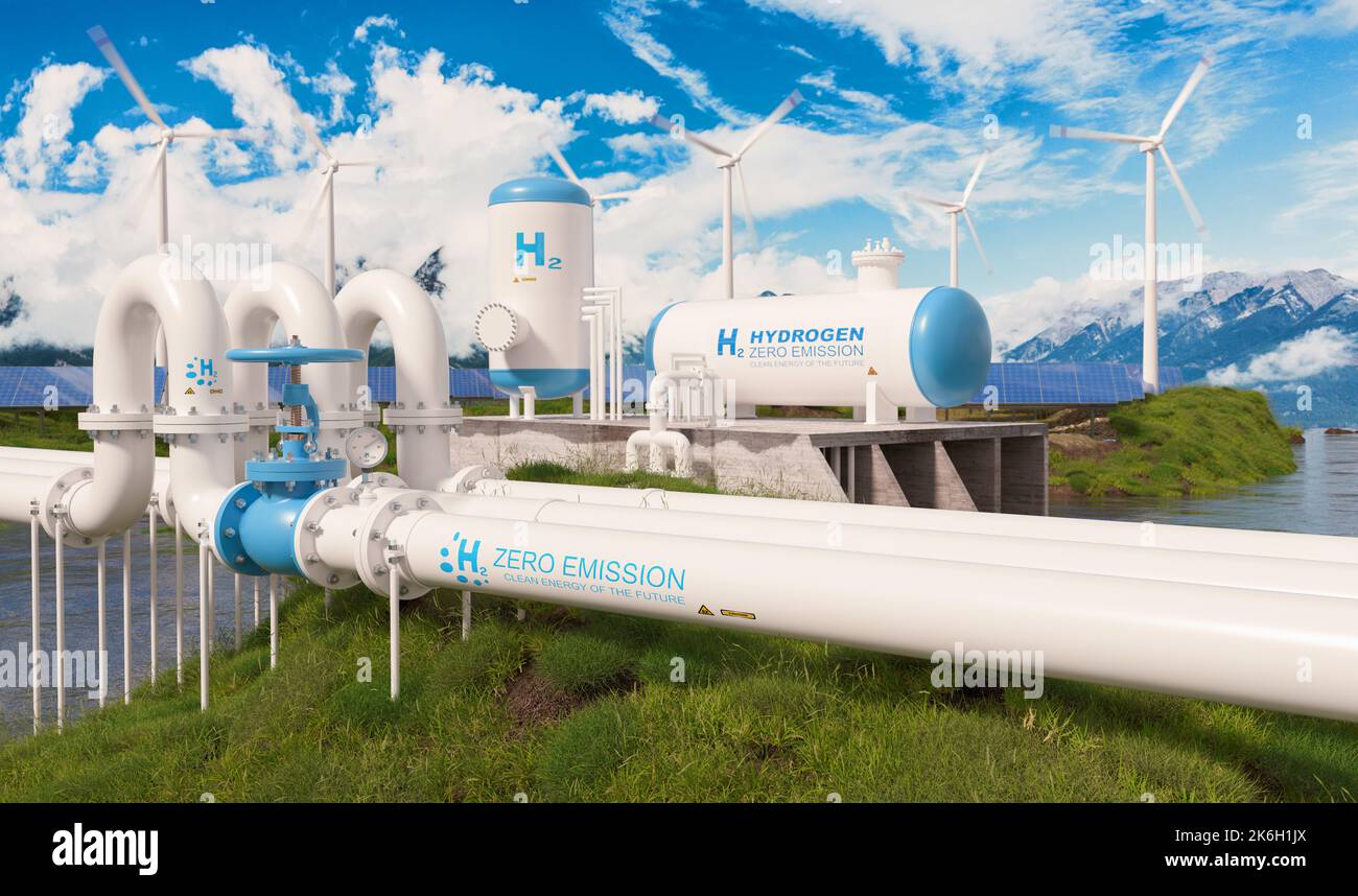 Modern hydrogen energy storage system accompaind by large solar power ...