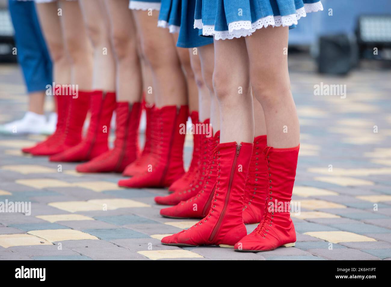 Young girls legs walking boots hi-res stock photography and images - Alamy