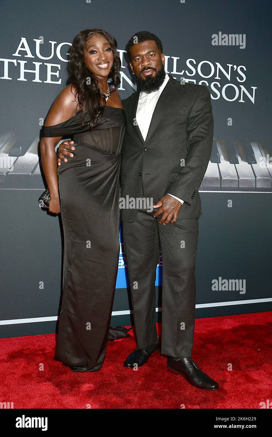 JaQuel Knight (R) and guest attends The Revival of August Wilson's "The ...