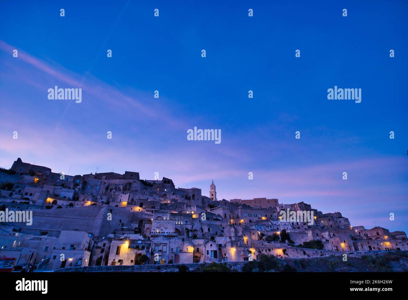 Sunset on Matera Stock Photo - Alamy