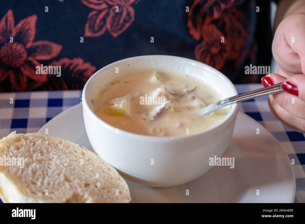 Traditional scottish white cream soup, cullen skink made with smoked ...