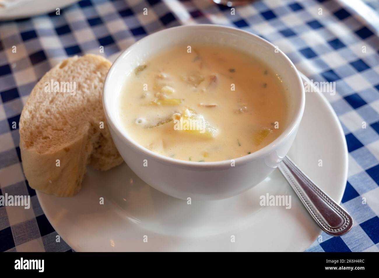 Traditional scottish white cream soup, cullen skink made with smoked ...