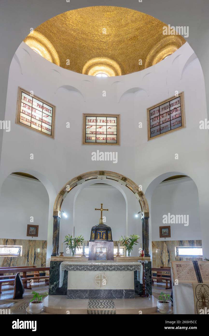 Israel, Galilee, Beatitudes Franciscan Monastery, interior Stock Photo ...