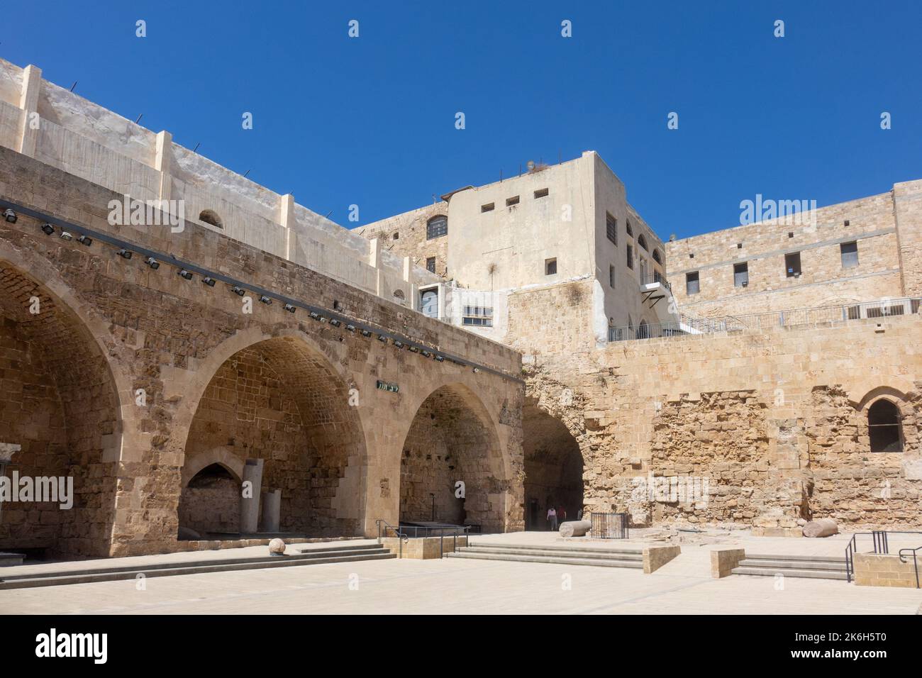 Israel, Acre (Akko), Crusader Citadel, courtyard (used as a prison ...