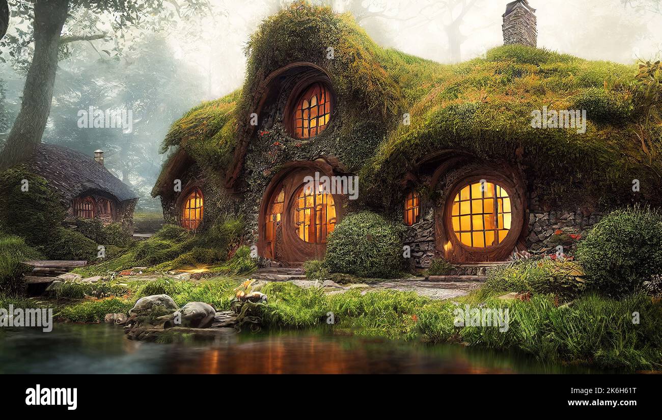 Hobbit house drawing hi-res stock photography and images - Alamy