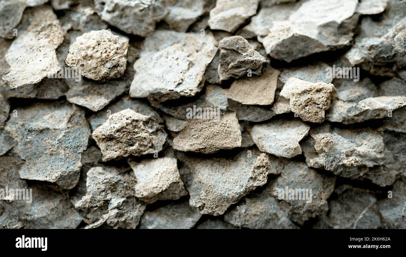 A rough wall of shapeless concrete stones Stock Photo - Alamy