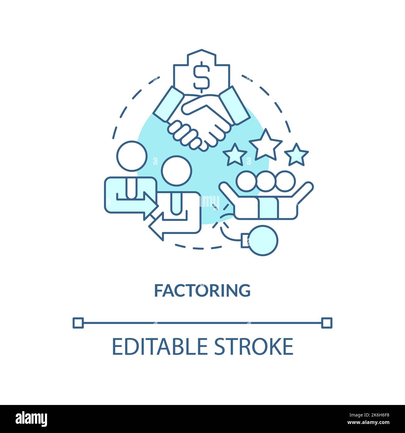 Factoring turquoise concept icon Stock Vector Image & Art - Alamy