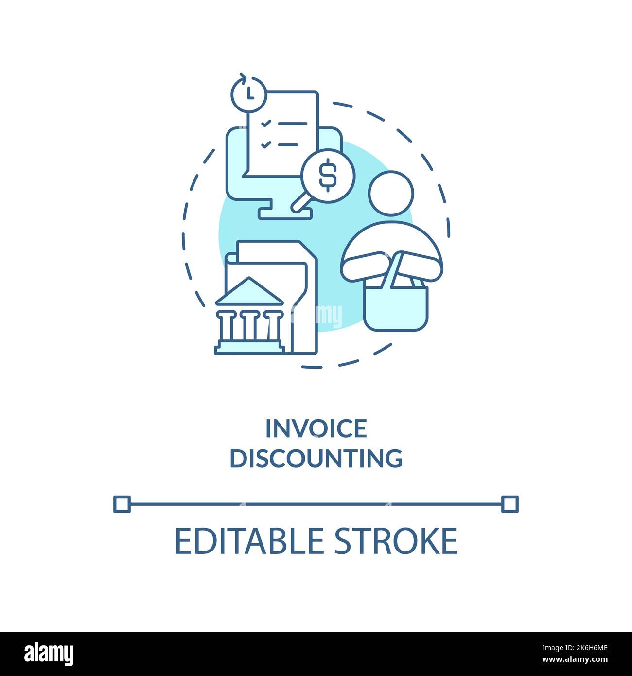 Invoice discounting turquoise concept icon Stock Vector Image & Art - Alamy