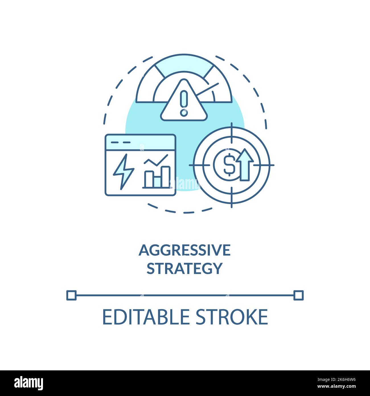 Aggressive strategy turquoise concept icon Stock Vector Image & Art - Alamy