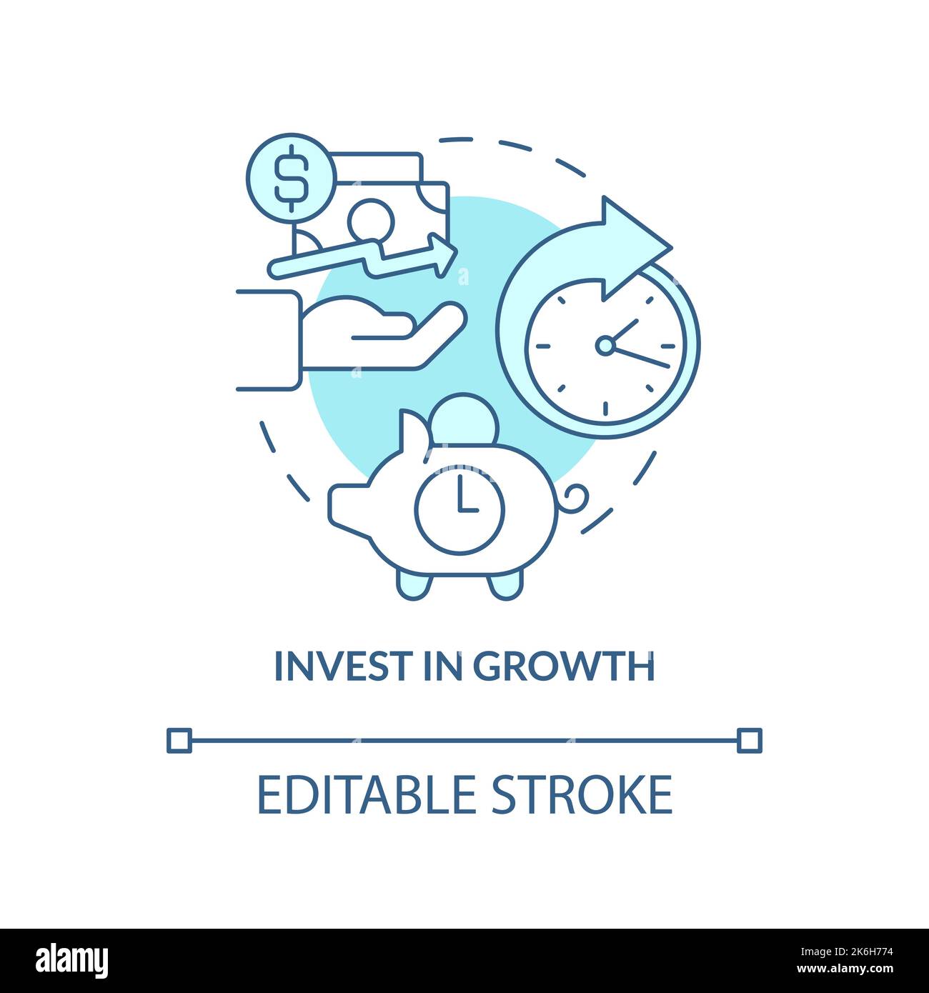 Invest in growth turquoise concept icon Stock Vector Image & Art - Alamy