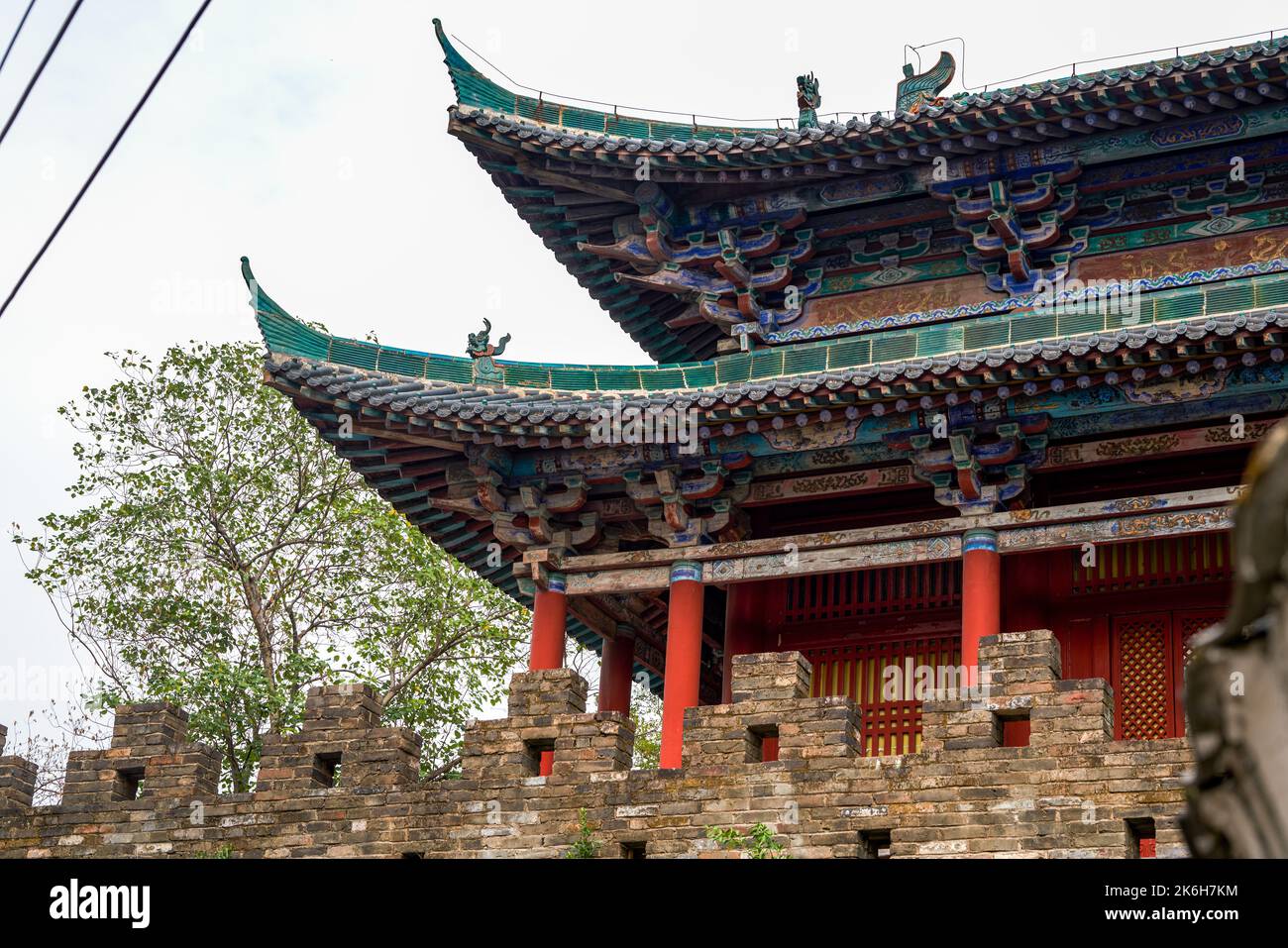 Mountain scenery and ancient Chinese buildings in Guilin, Guangxi ...