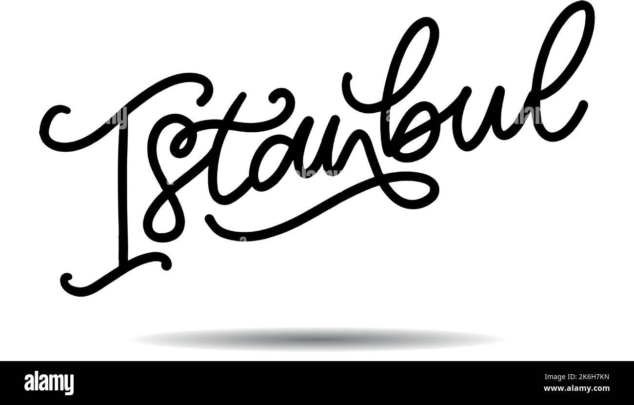Istanbul. Hand lettering. Vector logo of Istanbul in black color with ...