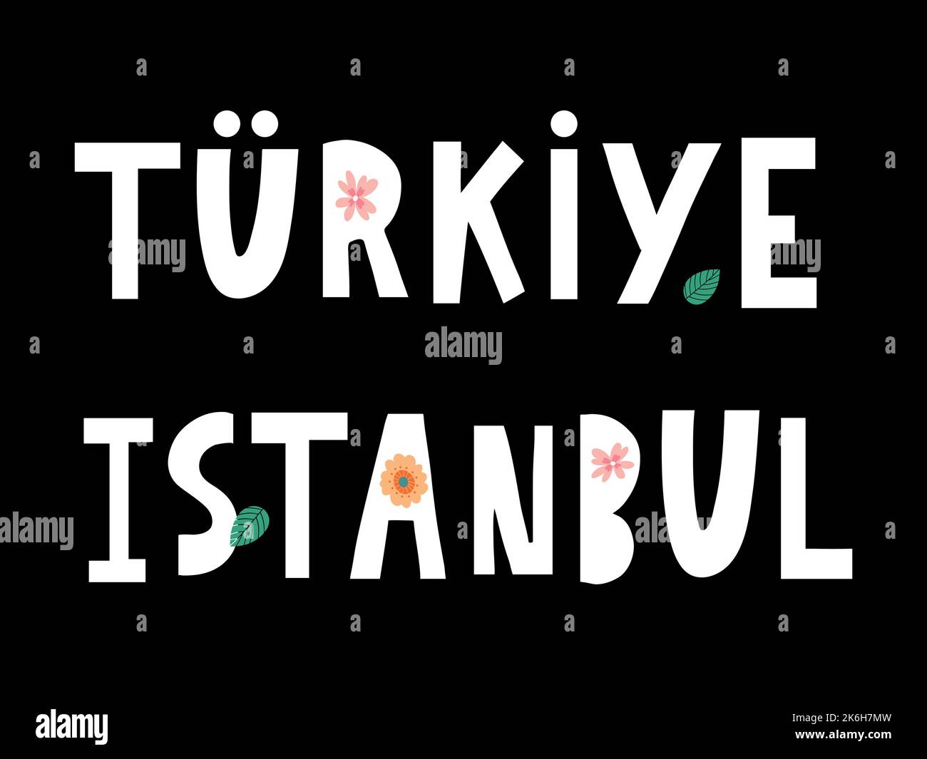 Istanbul Turkey Hand lettering. Vector logo of Istanbul in black color ...