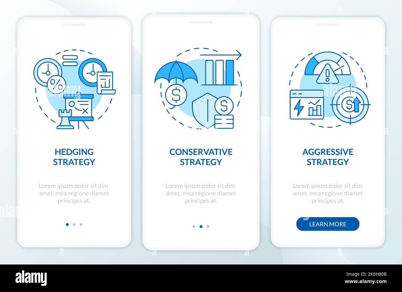 Types of working capital strategies blue onboarding mobile app screen ... Types of working capital strategies blue onboarding mobile app screen ...