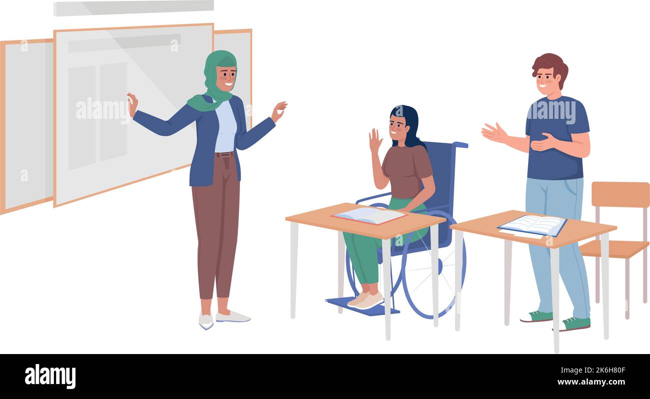 School lesson semi flat color vector characters Stock Vector Image ...