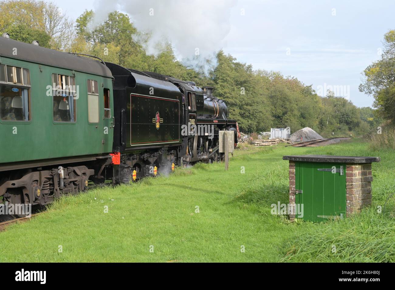 73082 "Camelot" pulling a passenger train on The Bluebell railway Stock ...