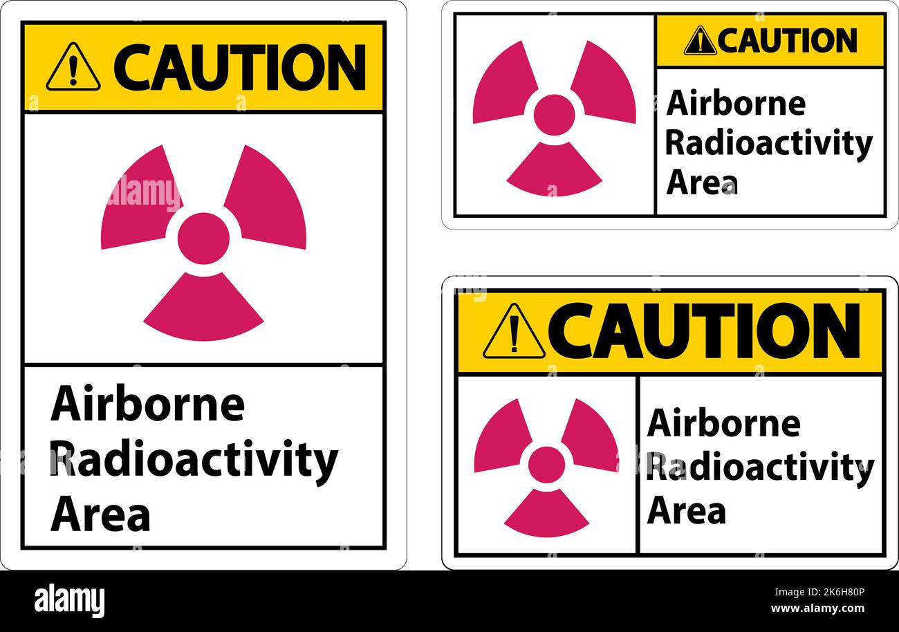 Caution Airborne Radioactivity Area Symbol Sign On White Background ...