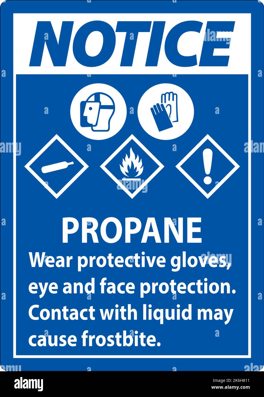 Notice Propane Flammable Gas PPE GHS Sign Stock Vector Image & Art - Alamy