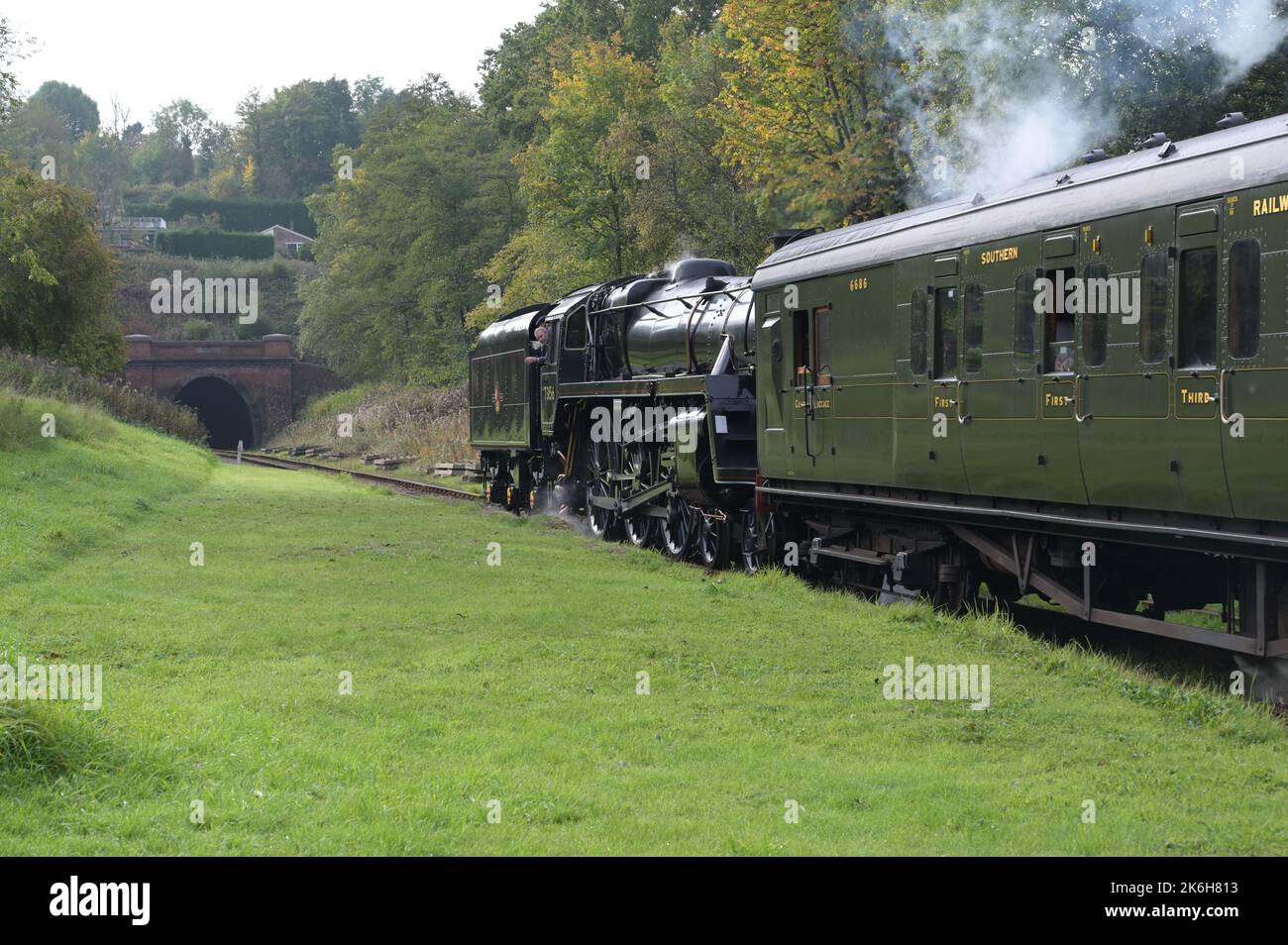 73156 a standard class 5MT pulling a passenger train on The Blue Bell ...