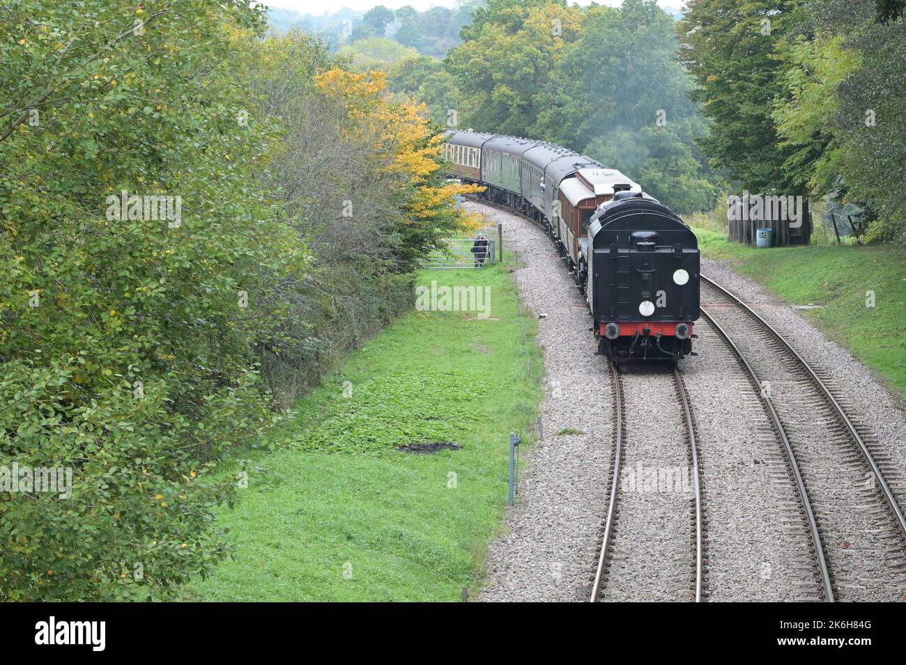 Tree lined railway tracks hi-res stock photography and images - Alamy