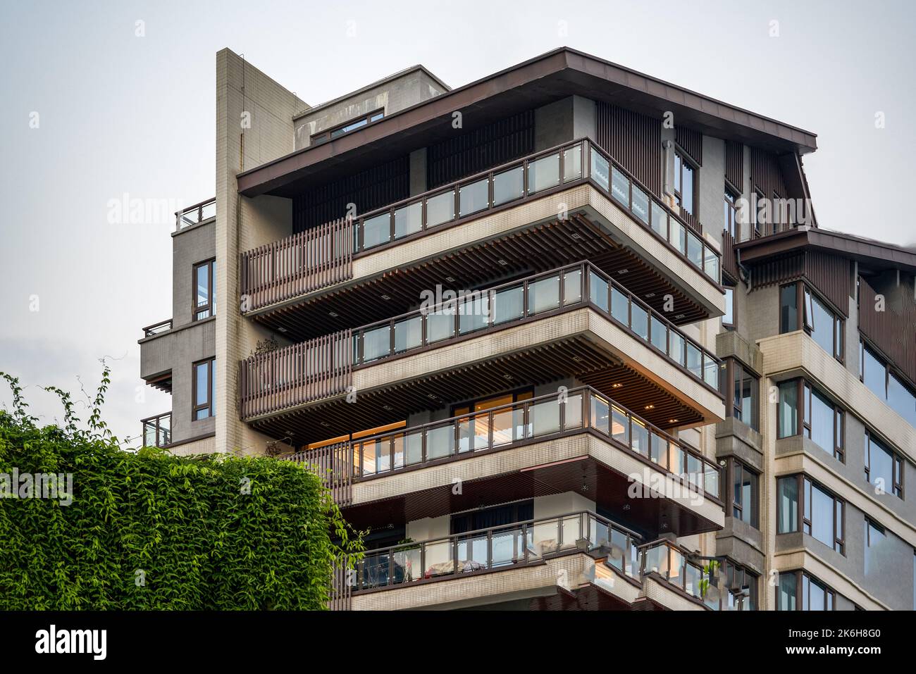 Luxurious modern buildings, small high-rise residential buildings Stock ...