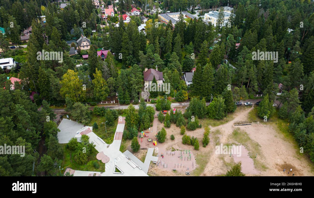 Photo of a country house from a drone Stock Photo - Alamy