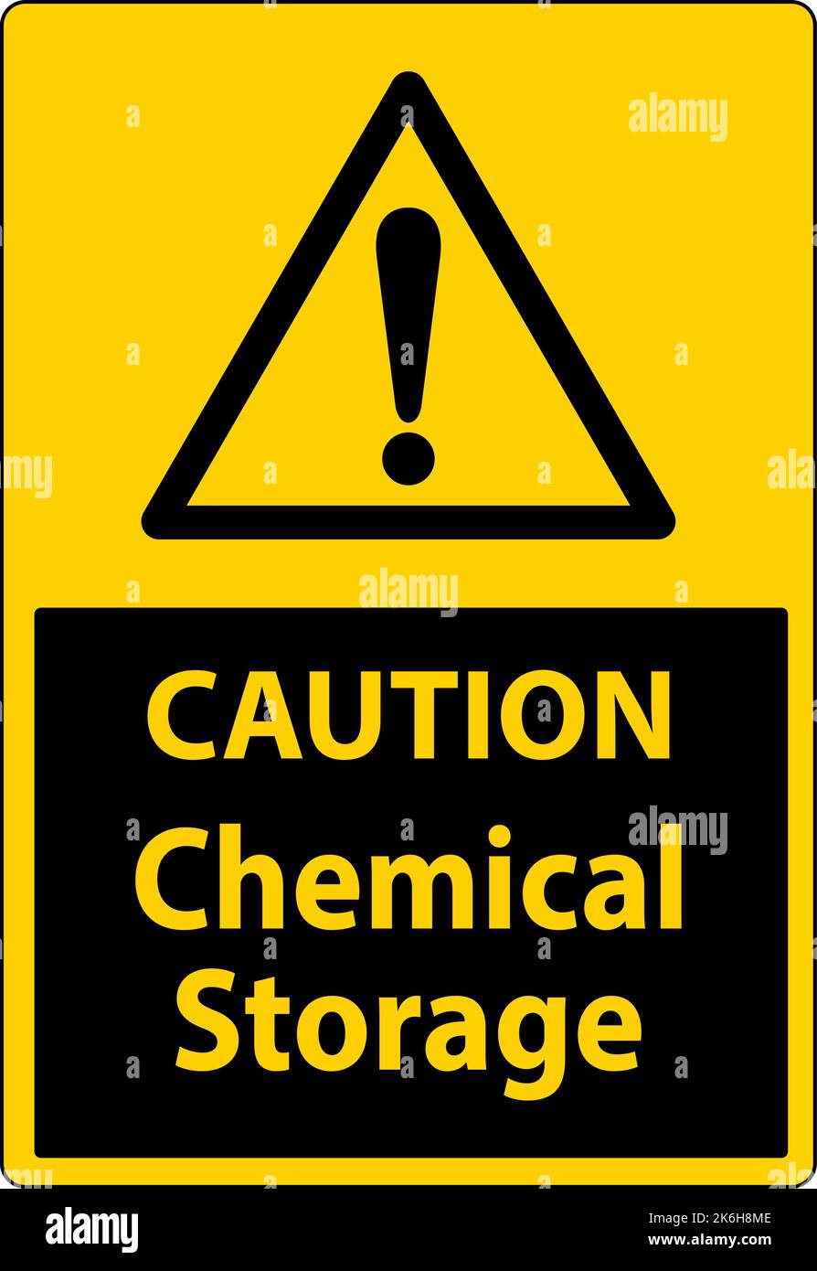 Caution Chemical Storage Symbol Sign On White Background Stock Vector ...