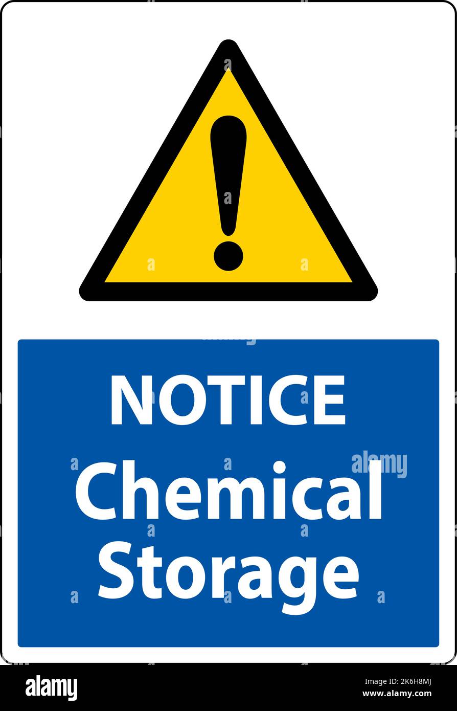 Notice Chemical Storage Symbol Sign On White Background Stock Vector ...