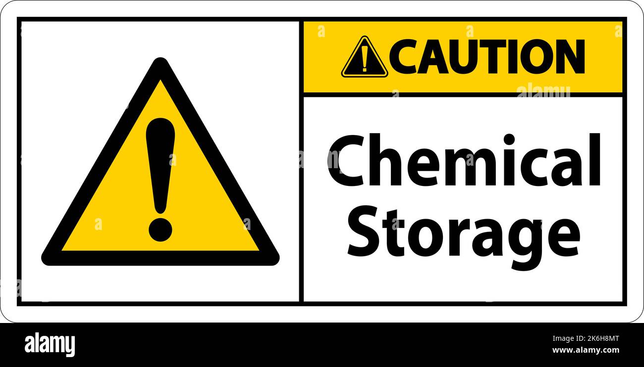 Caution Chemical Storage Symbol Sign On White Background Stock Vector ...