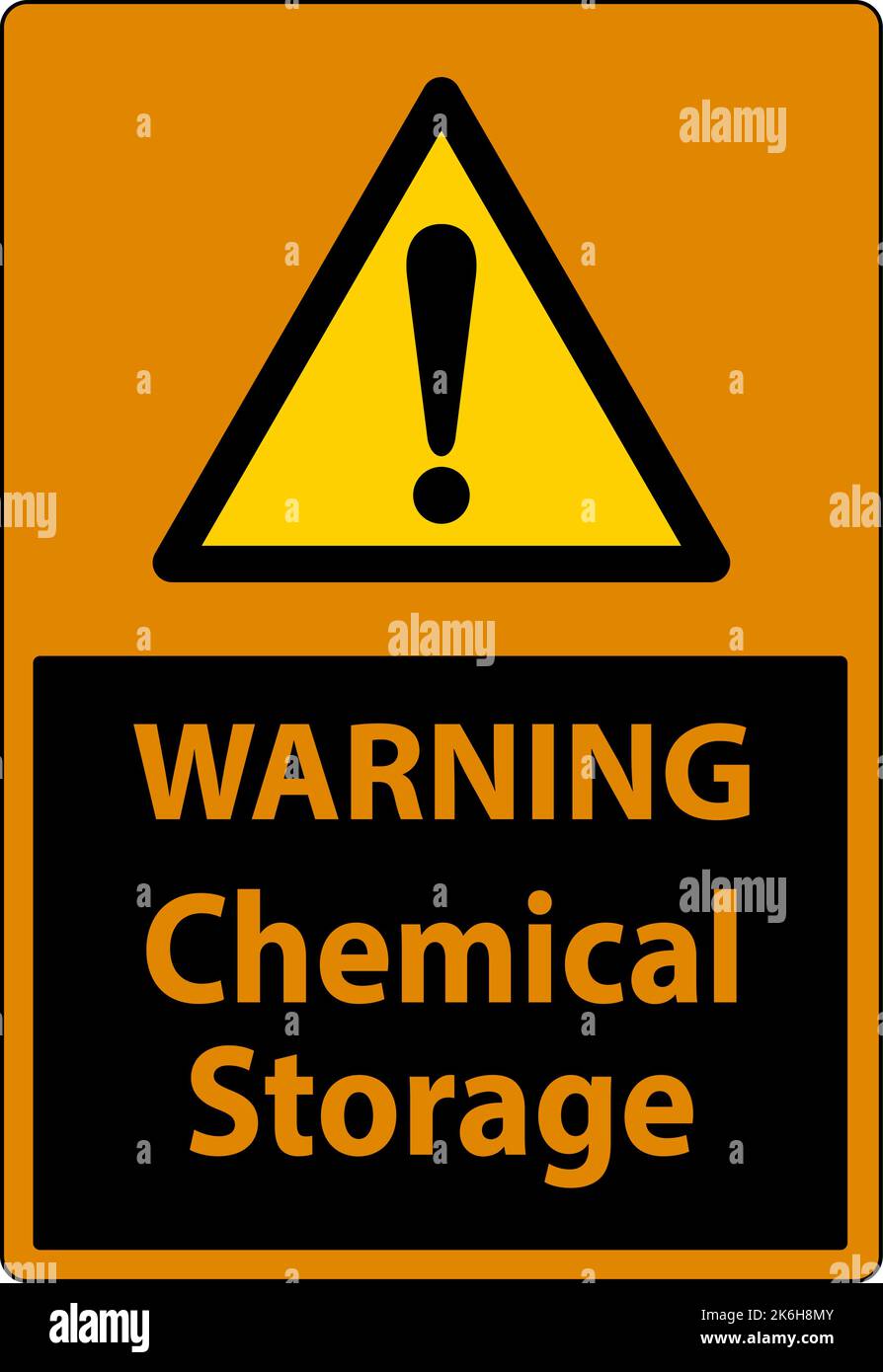 Warning Chemical Storage Symbol Sign On White Background Stock Vector ...