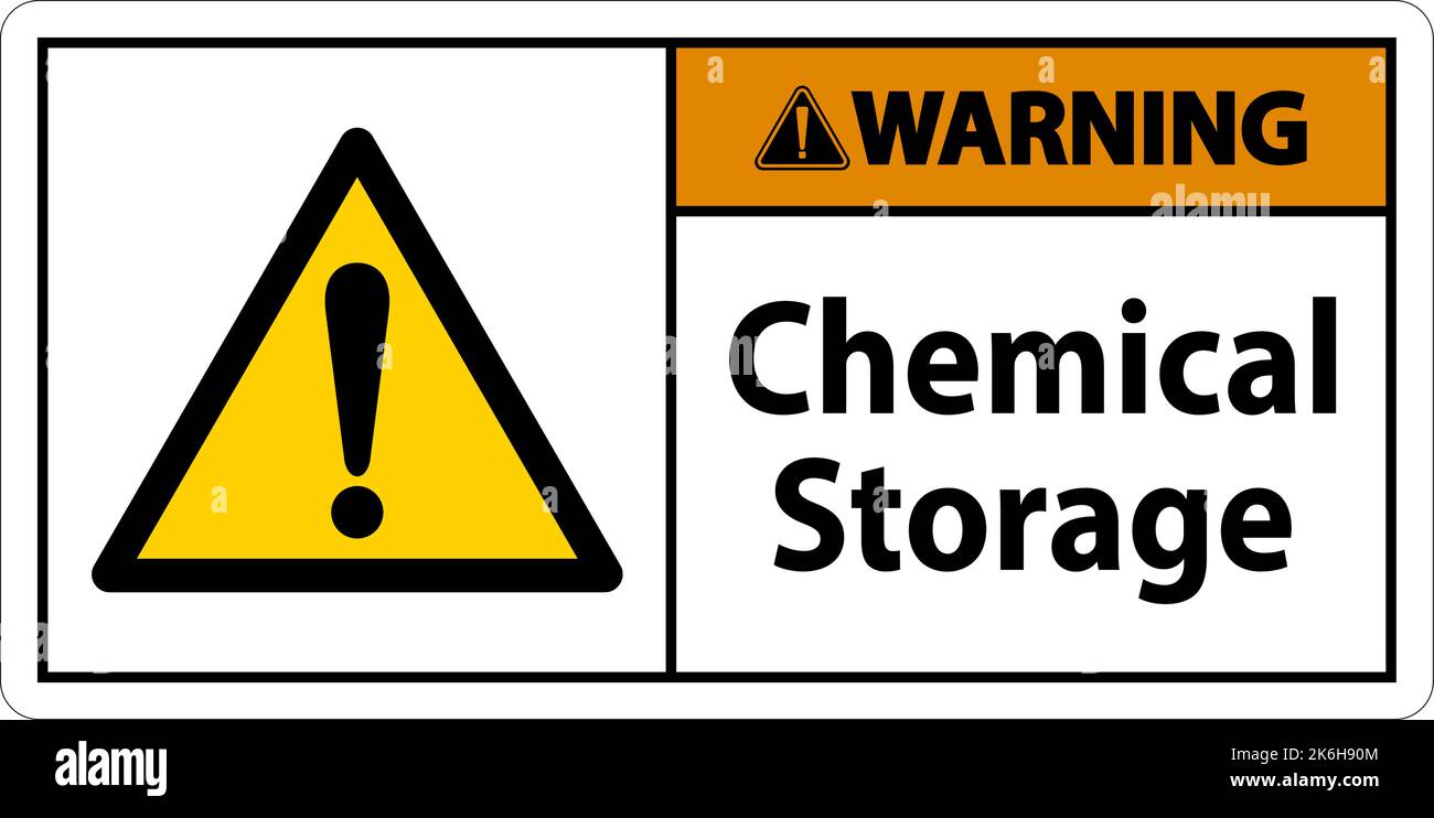 Warning Chemical Storage Symbol Sign On White Background Stock Vector ...