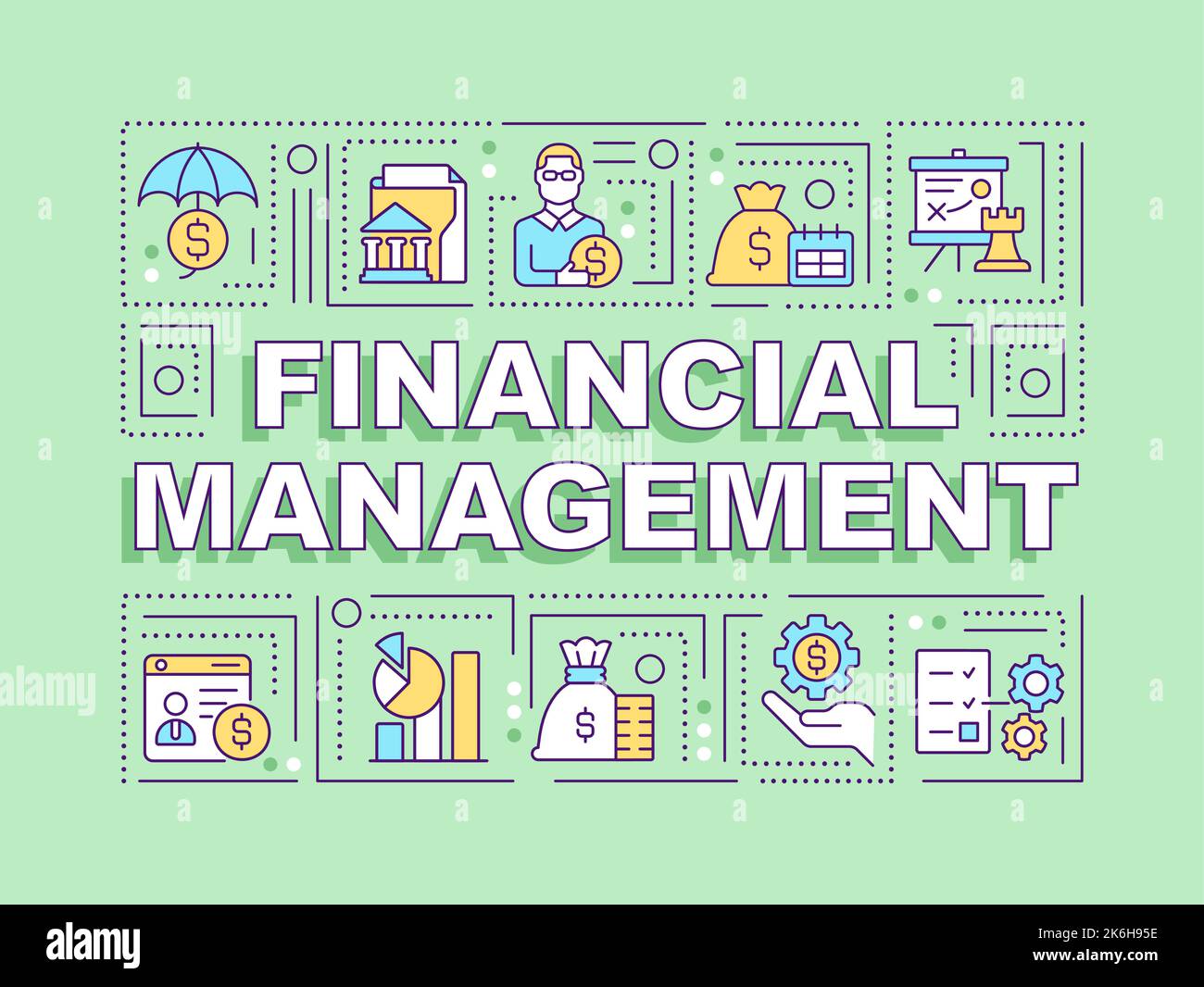 Financial management word concepts green banner Stock Vector Image ...