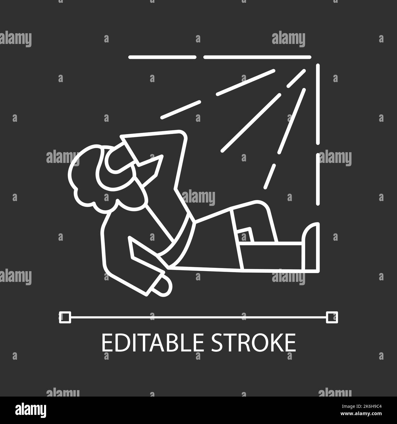 Paul conversion white linear icon for dark theme Stock Vector Image ...