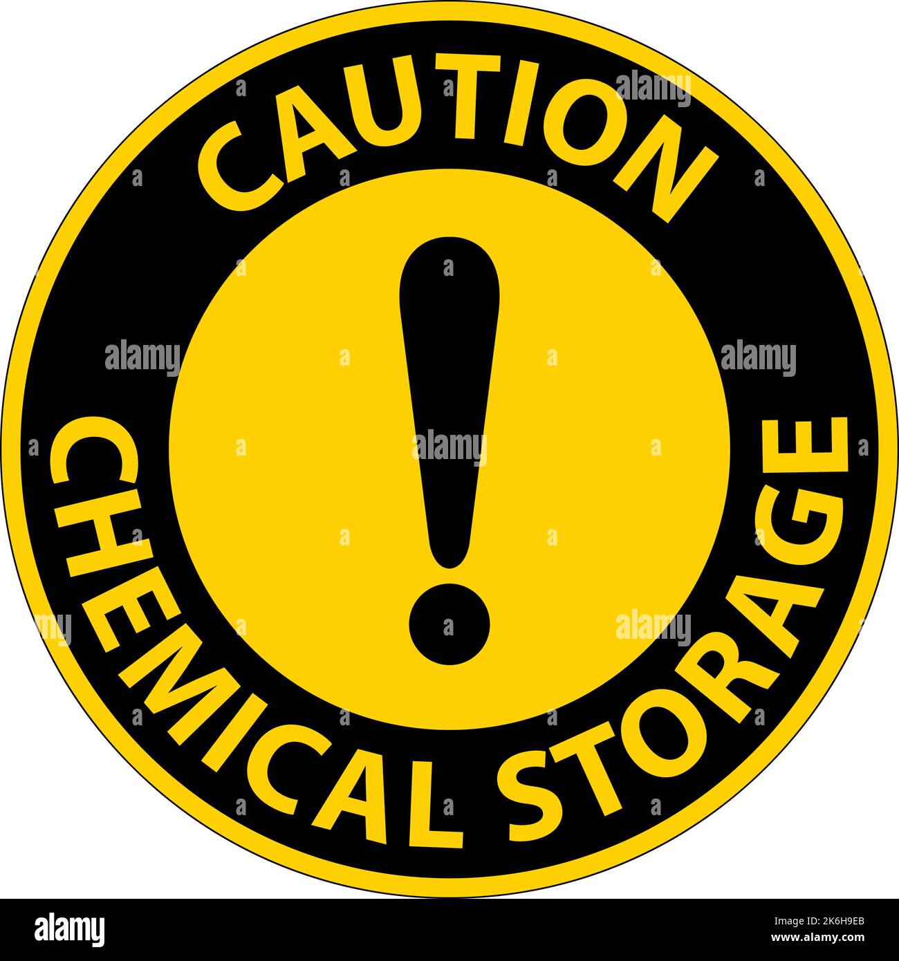 Caution Chemical Storage Symbol Sign On White Background Stock Vector ...