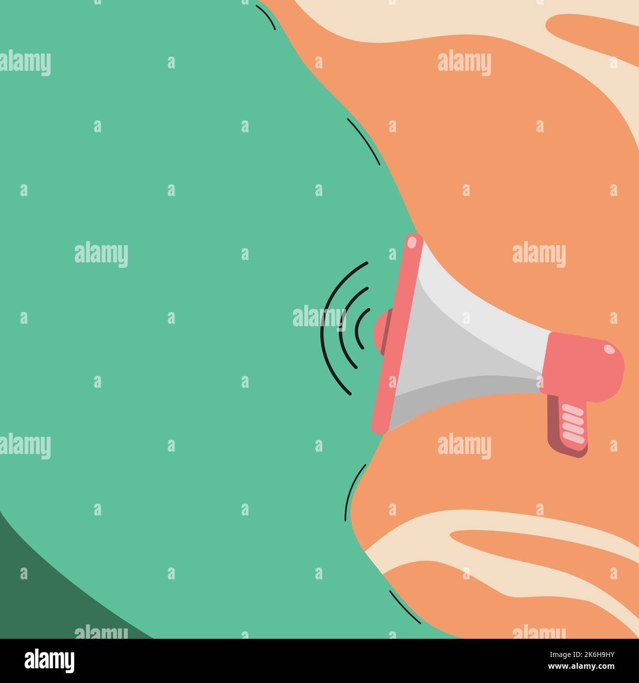 Megaphone Drawing With Conversation Bubble Showing New Announcement ...