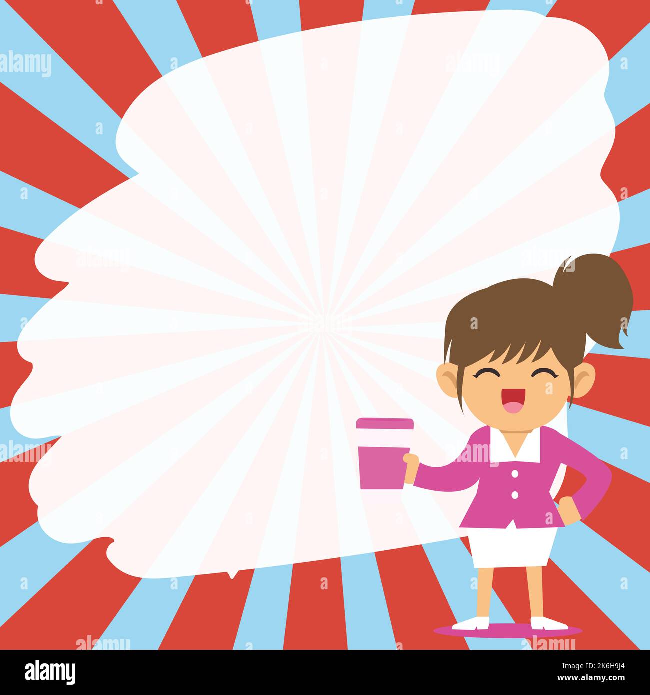 Instructor Drawing Pointing Stick On Empty Whiteboard While Holding Cup ...