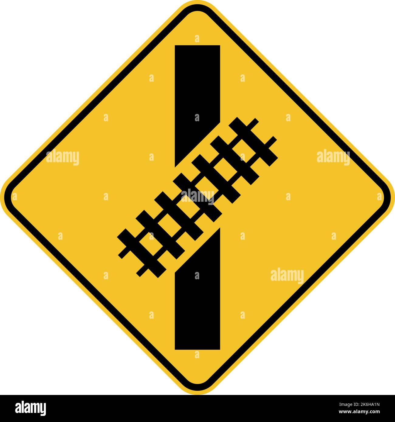 Skewed Crossing Symbol Railroad Sign Stock Vector Image & Art - Alamy