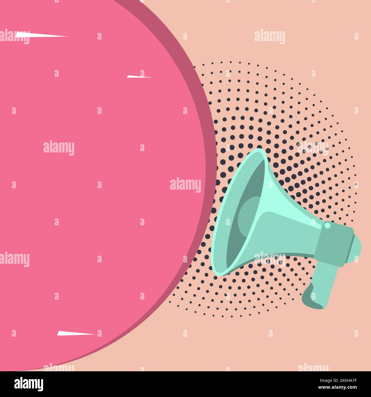 Megaphone Drawing With Conversation Bubble Showing New Announcement ...