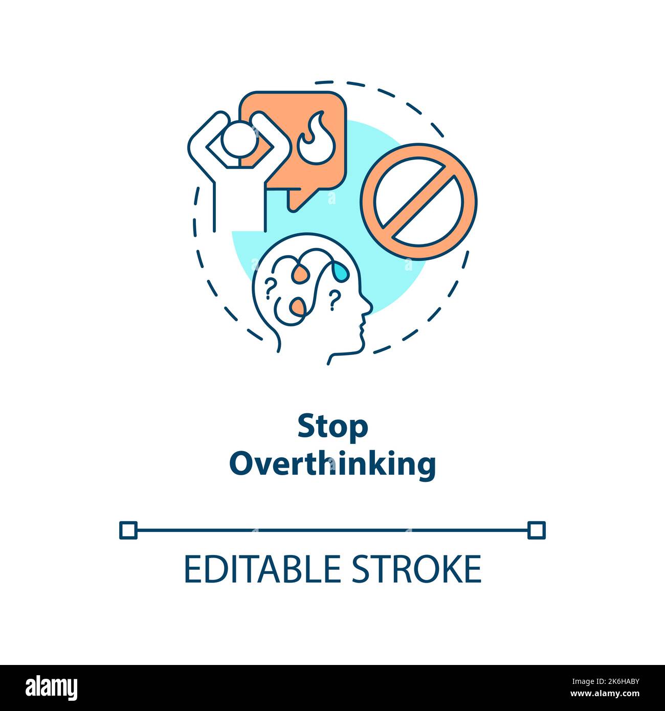 Stop overthinking concept icon Stock Vector Image & Art - Alamy